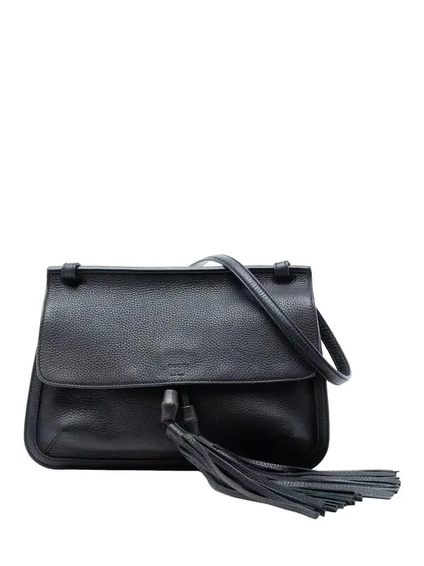 Gucci Leather Bamboo Daily Crossbody Bag - Black