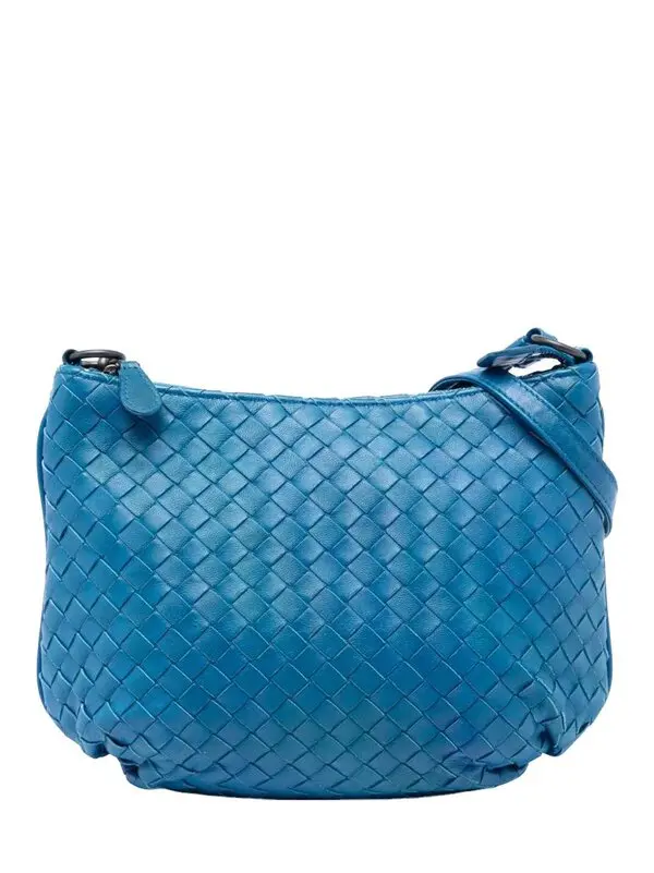 Bottega Veneta Nappa Intrecciato Crossbody Bag - Blue