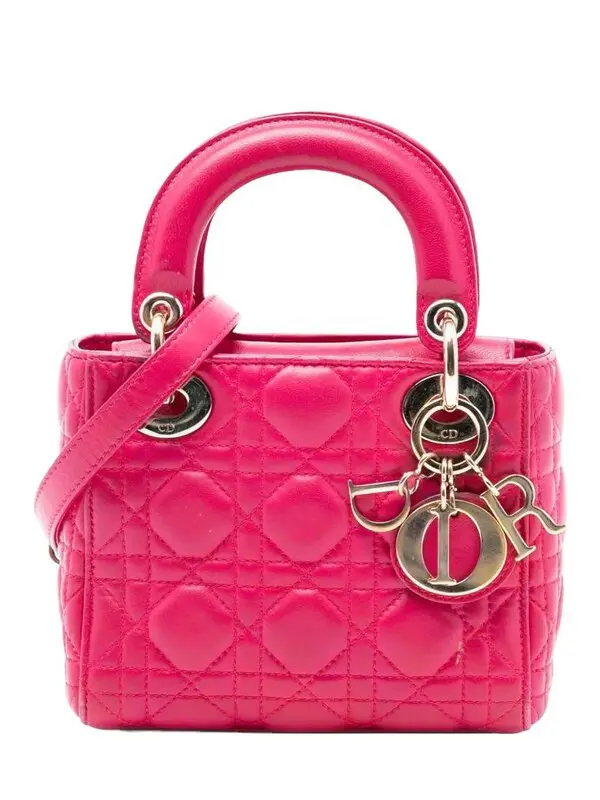 Dior 2015 Mini Cannage Lady Satchel - Pink