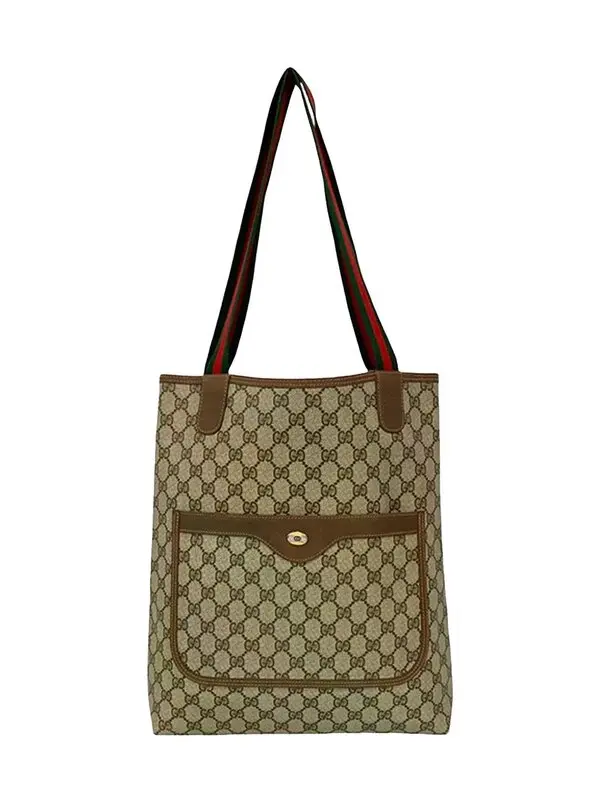 Gucci 20th Century Gg Supreme Web Tote Bag - Brown