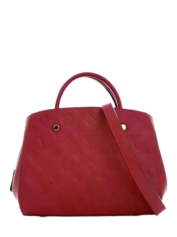 LOUIS VUITTON Monogram Empreinte Montaigne Bb Satchel - Red