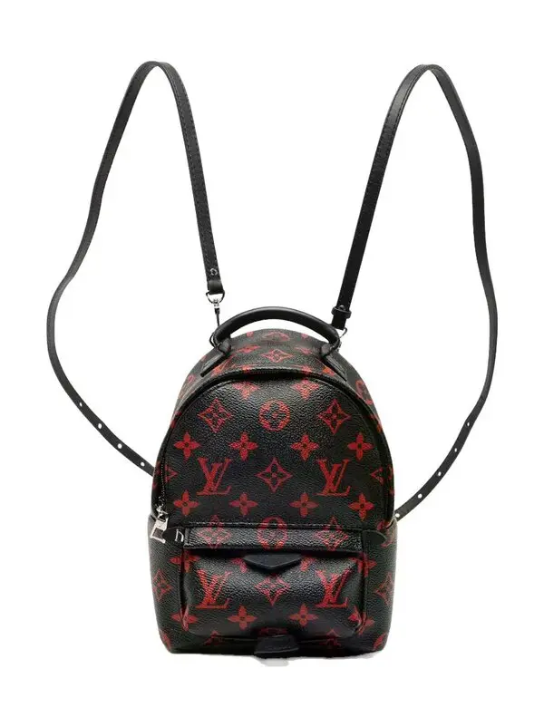 LOUIS VUITTON 2016 Limited Edition Monogram Infrarouge Mini Palm Springs Backpack - Black