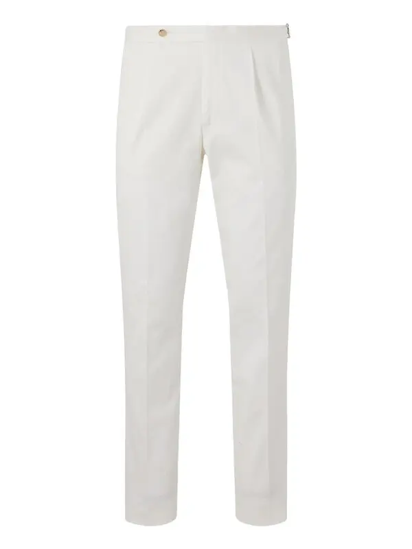 DE PETRILLO Straight-leg Cotton-blend Twill Trousers - White