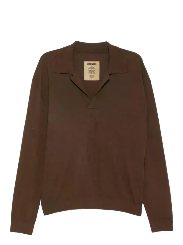 UMA WANG Knitted Polo Shirt - Brown