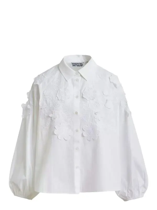 Essentiel Antwerp Embroidered Balloon-sleeve Shirt - White