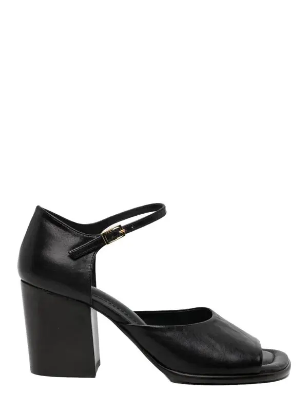 LEMAIRE Square-toe Heeled Leather Pumps - Black