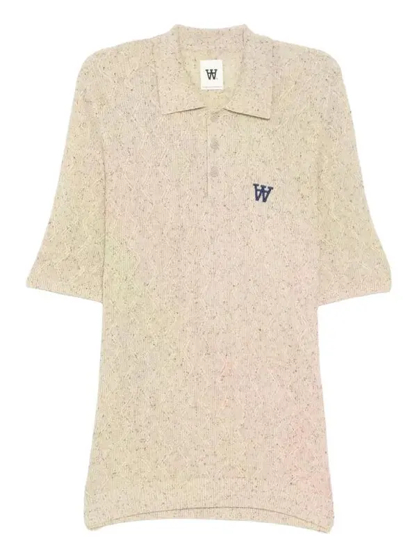 Wood Wood Logo-embroidered Polo Shirt - Neutrals