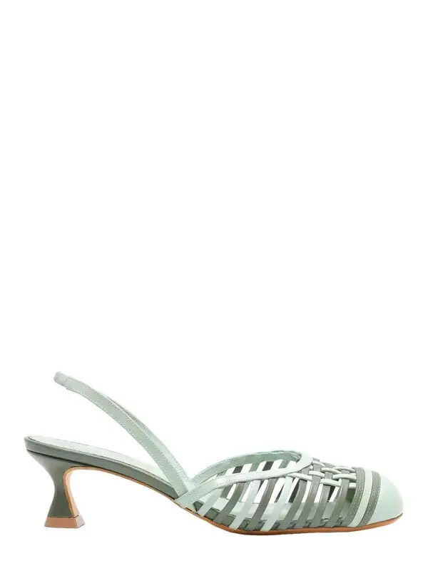 STUDIO CHOFAKIAN 35mm Madeleine Slingback Pumps - Green