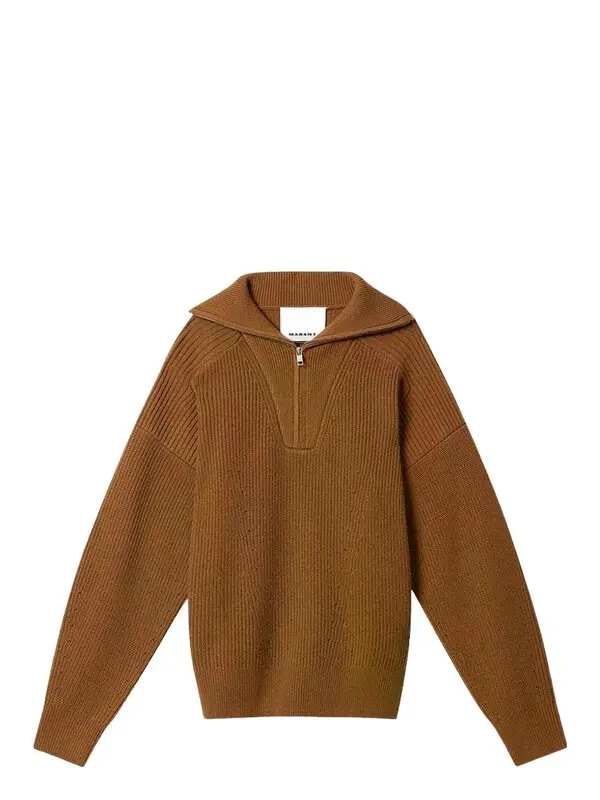 MARANT Benny Zip-up Sweater - Brown