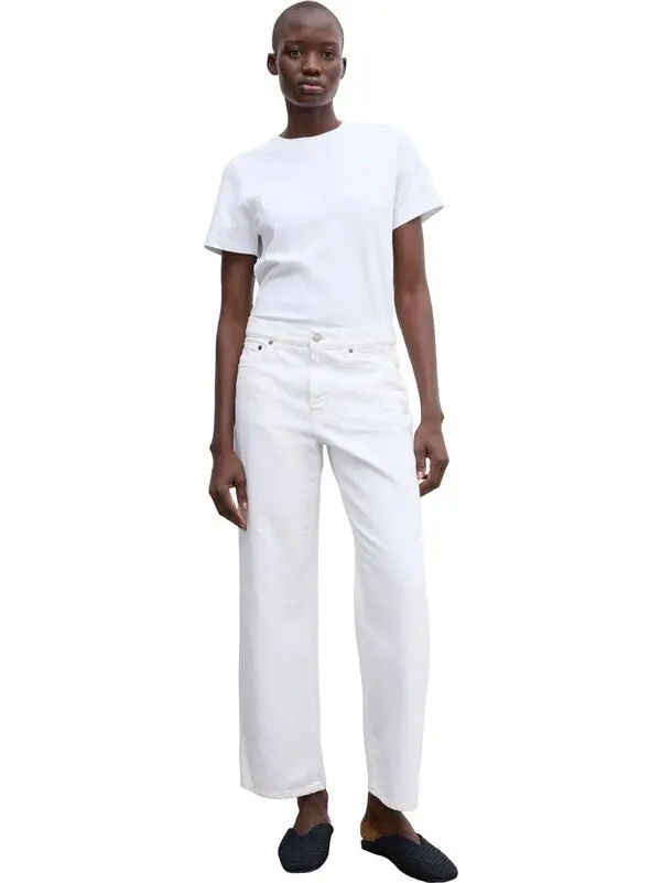 HOUSE OF DAGMAR Cropped Straight Leg Denim - White