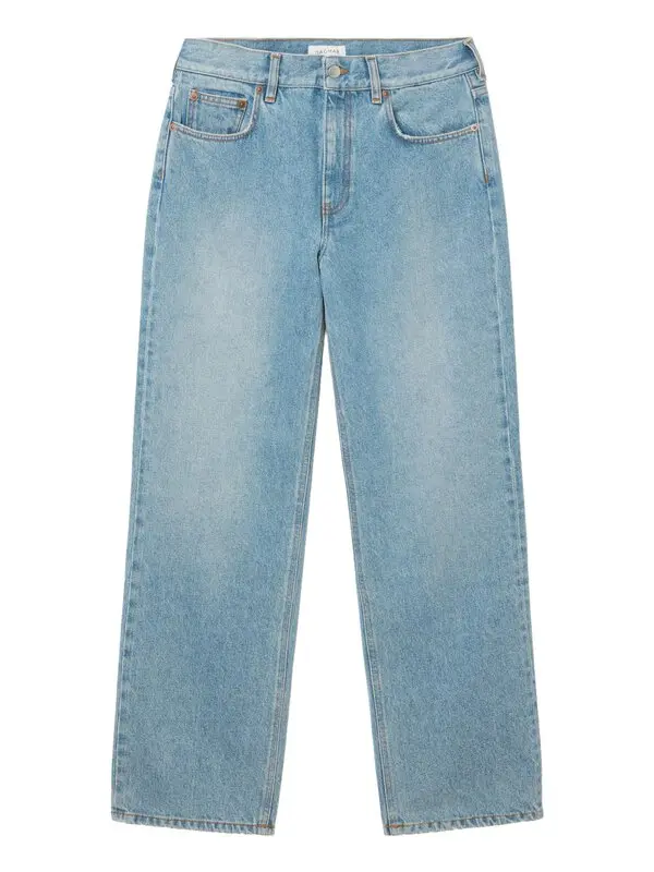 HOUSE OF DAGMAR Cropped Denim Jeans - Light Blue