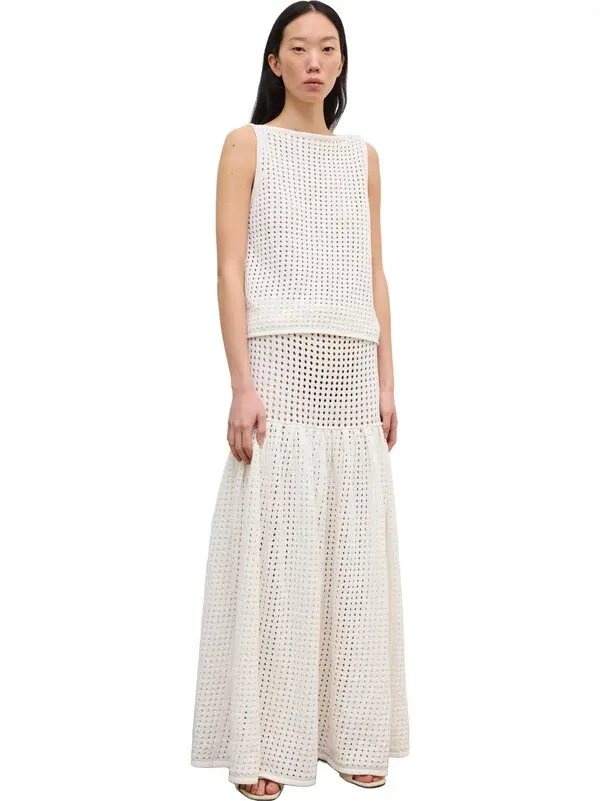 HOUSE OF DAGMAR Open Knit Top - White