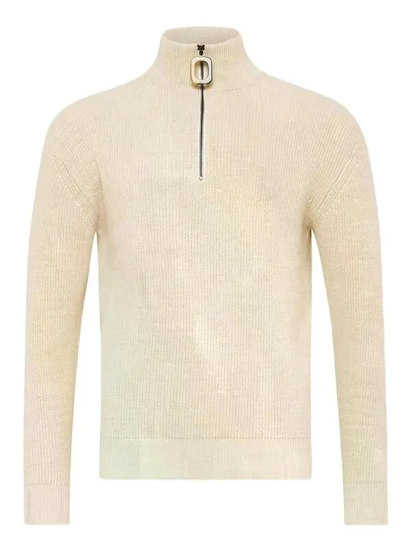 JW Anderson Ribbed Zip-up Sweater - Neutrals