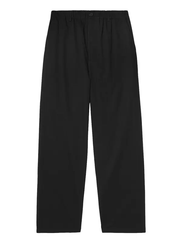 FRAME Relaxed Straight-leg Cotton Trousers - Black
