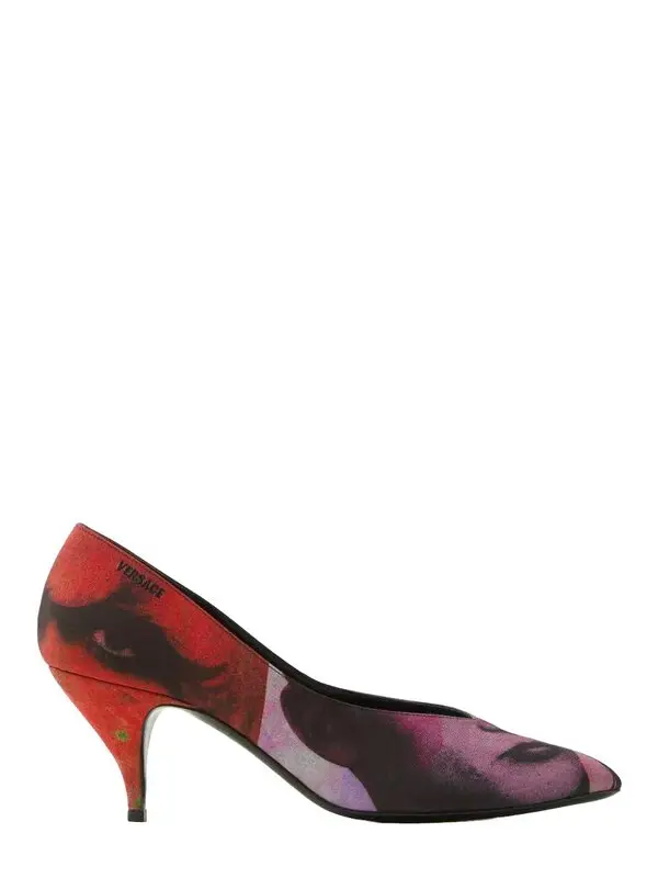 Versace Printed Pumps - Red
