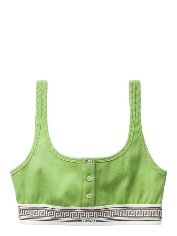 Versace Button Trim Bra - Green