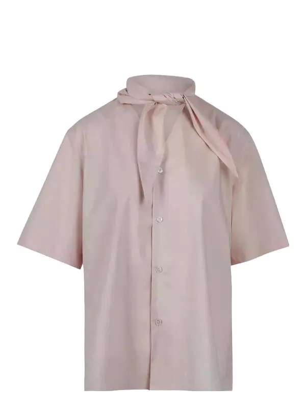 Plan C Scarf-embellished Shirt - Pink