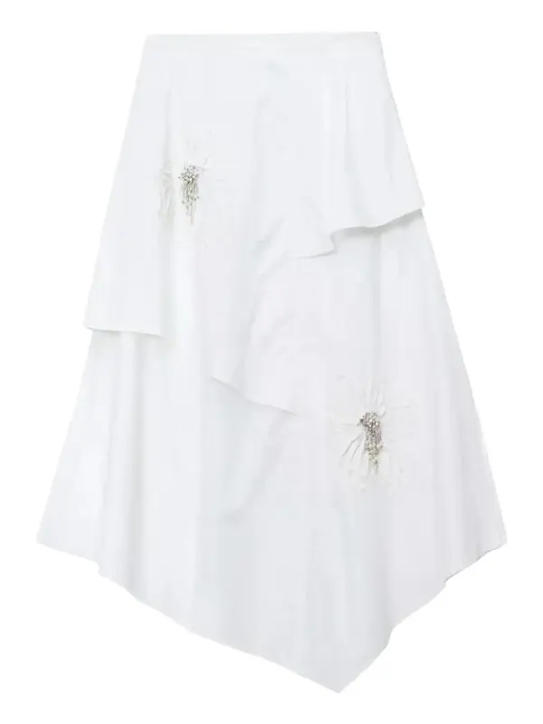 3.1 Phillip Lim Floral Ruffled Midi Skirt - White