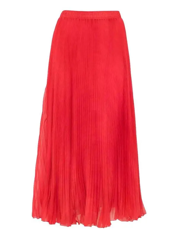 Ermanno Scervino Pleated Midi Skirt - Red