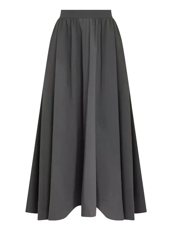 GLORIA COELHO A-line Pleated Midi Skirt - Grey