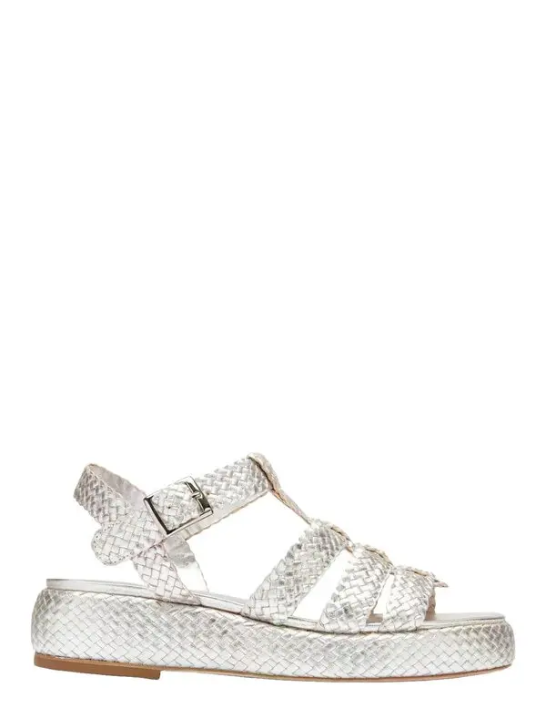 STUDIO CHOFAKIAN Braided Platform Sandals - Silver