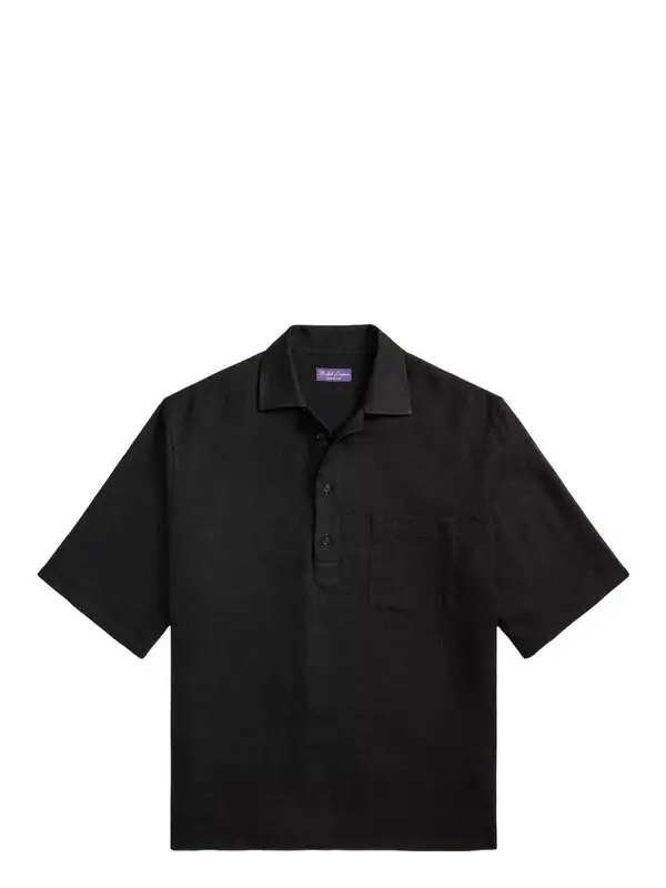 Ralph Lauren Purple Label Pocket Short-sleeve Polo Shirt - Black