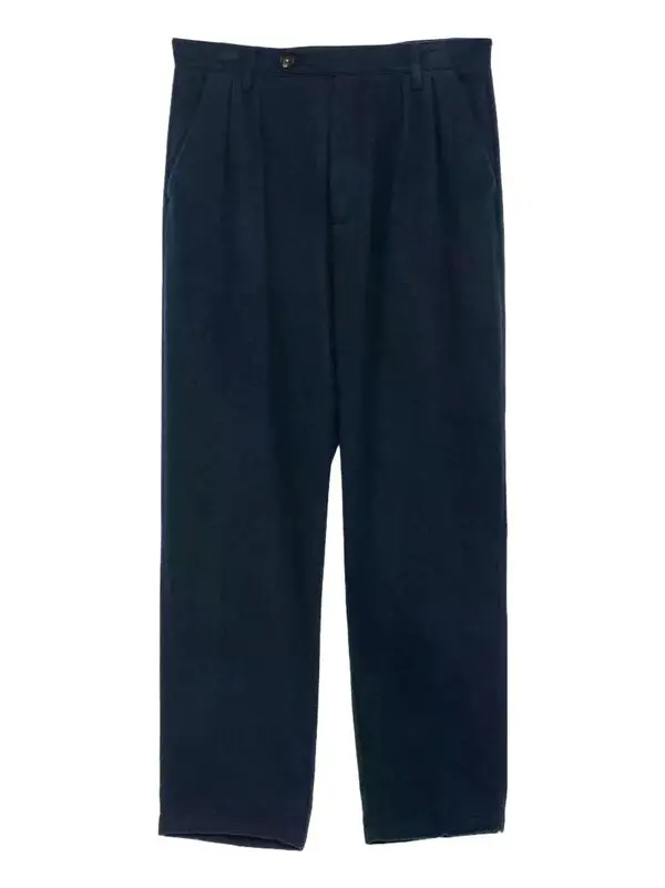 Massimo Alba Wool Pleated Trousers - Blue