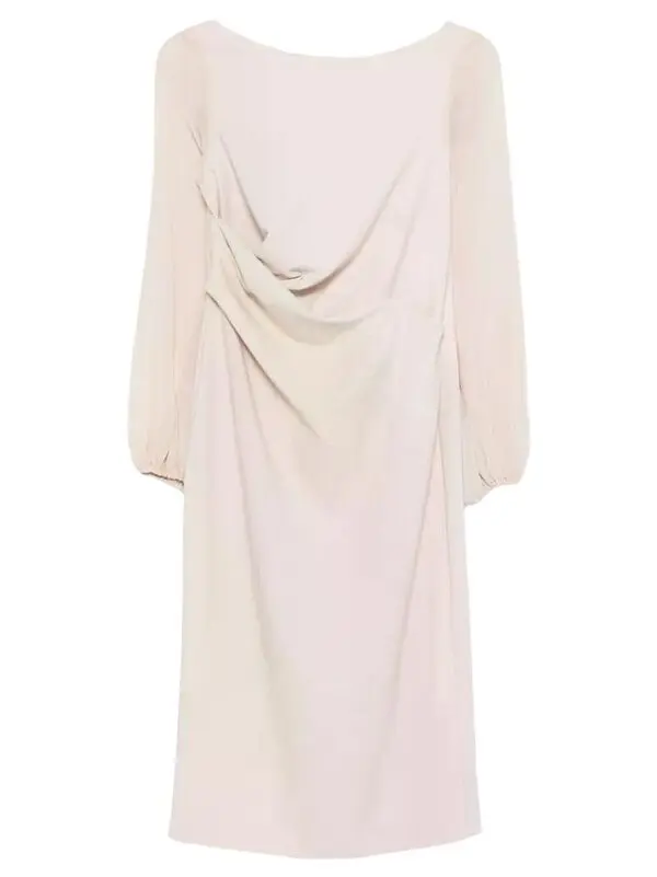 D.exterior Draped Long-sleeve Mini Dress - Neutrals