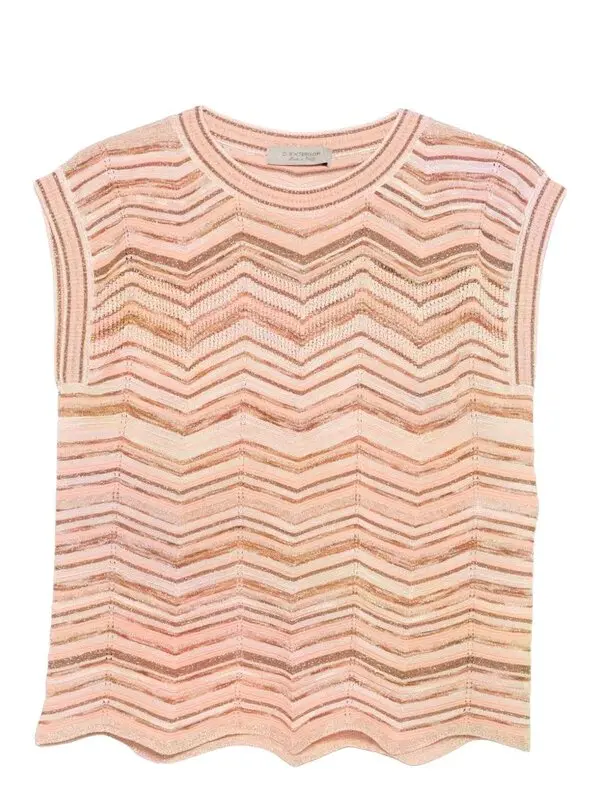 D.exterior Round-neck Sleeveless Top - Pink