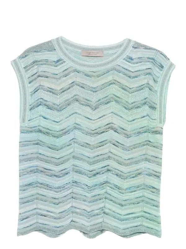 D.exterior Sleeveless Zig-zag Top - Blue