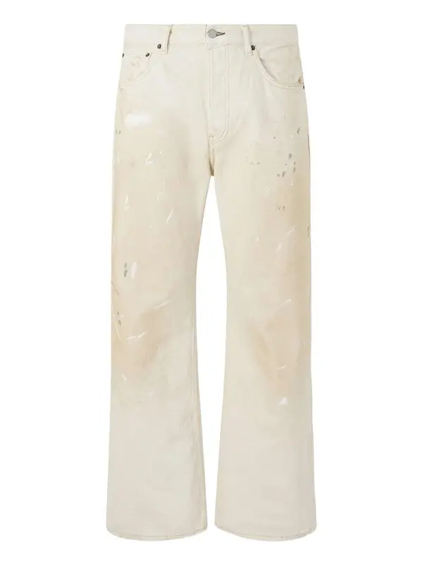 Acne Studios Paint-splattered Straight-leg Jeans - Ecru