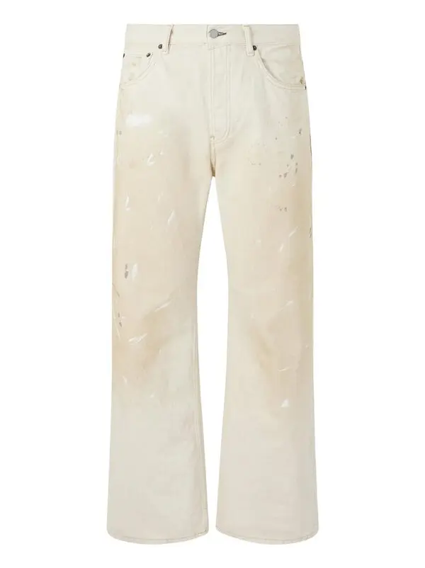 Acne Studios Paint-splattered Straight-leg Jeans - Neutrals