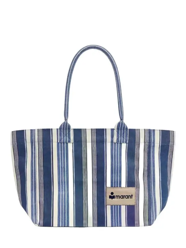 Isabel Marant Small Yenky Striped Tote Bag - Blue
