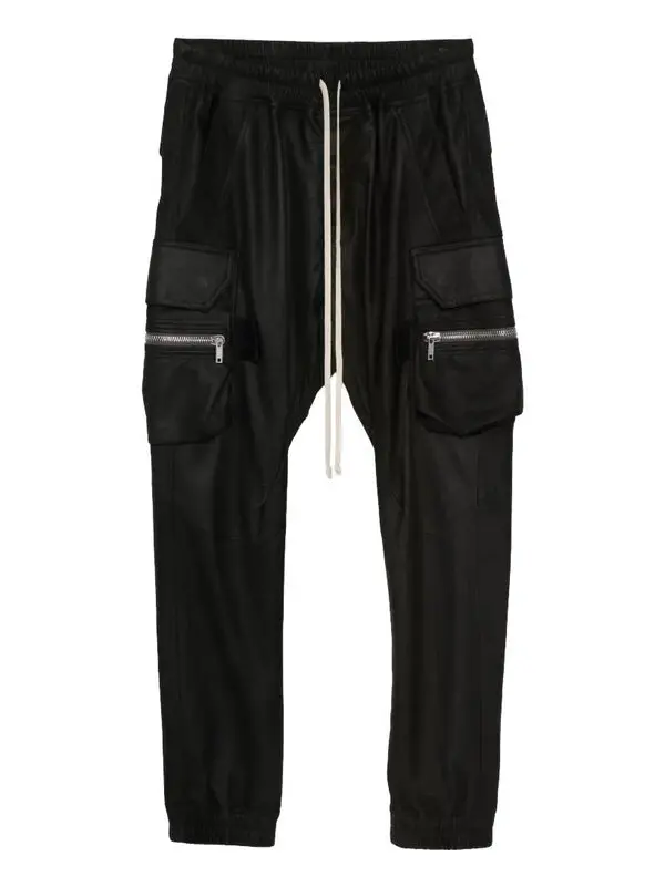 Rick Owens Mastodon Megacargo Leather Trousers - Black