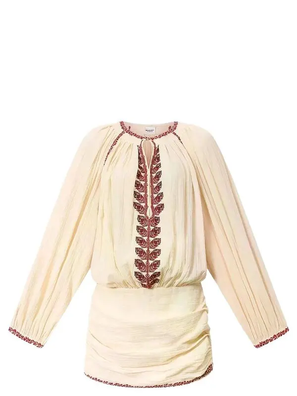 MARANT ETOILE Ludy Embroidered Dress - Neutrals