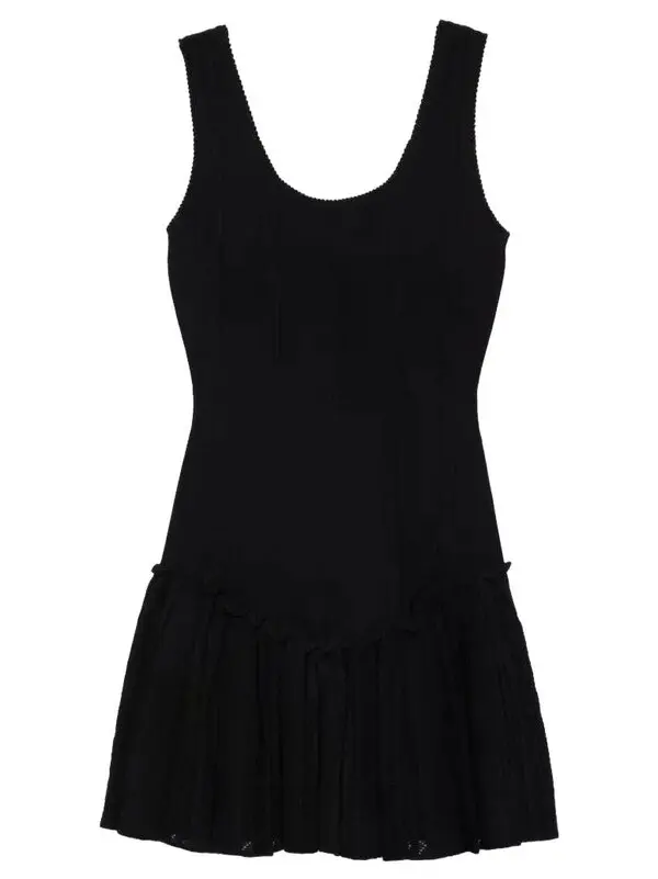 Sandro Ruffled Knitted Dress - Black