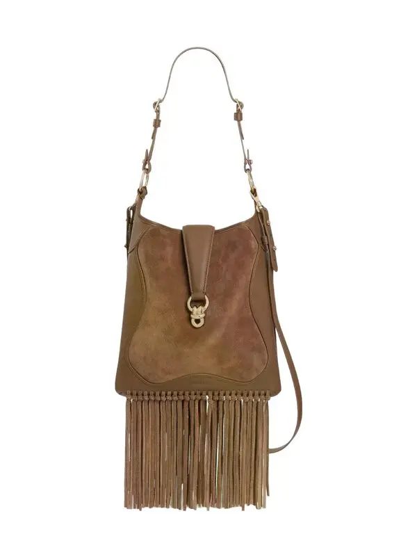 Sandro Fringe Crossbody Bag - Brown