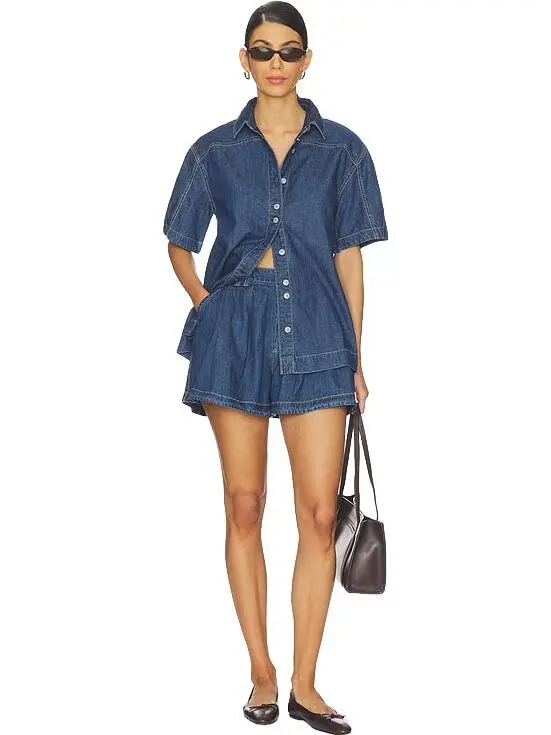 Free People Griselda Set In Blue - Sea Dream Wash