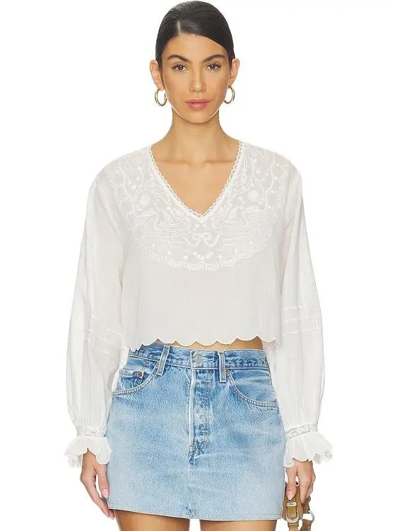 For Love & Lemons Agnes Blouse - White