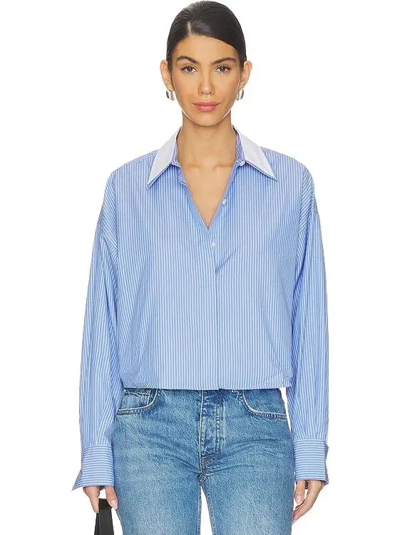 Rag & Bone Marin Stripe Layered Shirt - Blue Stripe