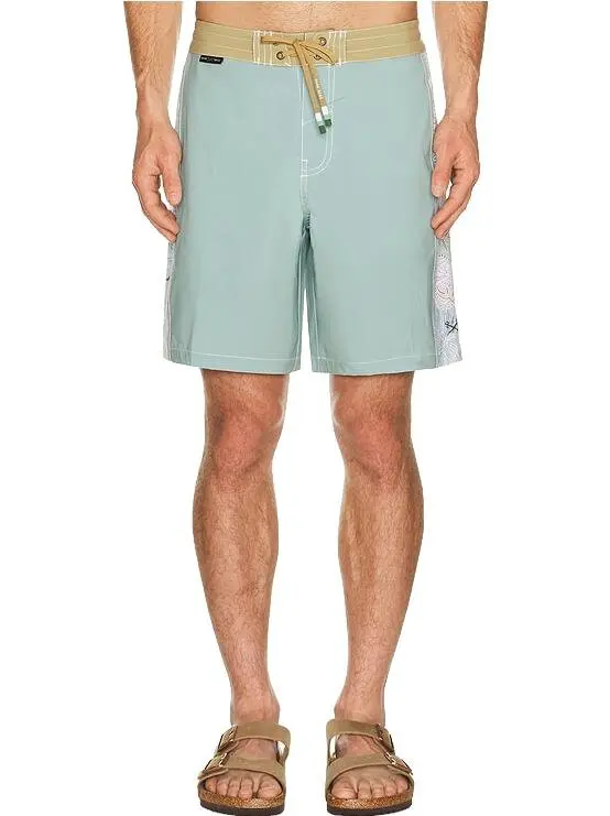 DARK SEAS Rincon Boardshort - Grey & Gold
