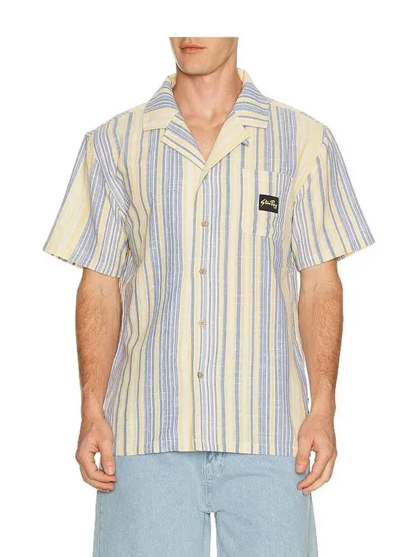 STAN RAY Tour Shirt In Yellow,blue - Blue & Yellow Stripe
