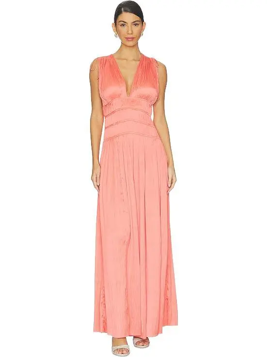 Ulla Johnson Tasneem Deep V Gown - Coral