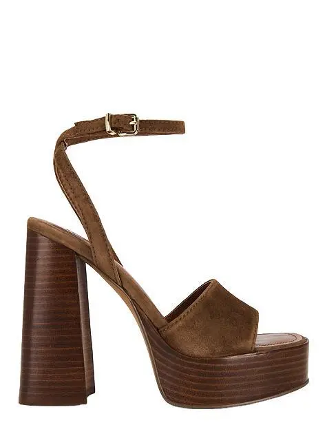 Steve Madden Floria Platform Sandal - Chestnut Suede