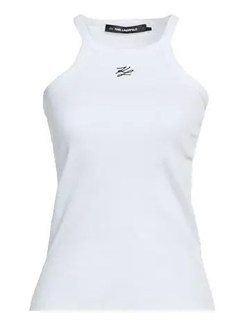 Karl Lagerfeld Tank Top With Embroidered Logo - White