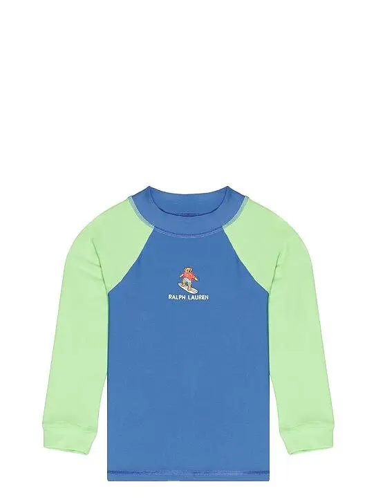 Polo Ralph Lauren Solid Knit Rashguard - Bai Blue & Lime