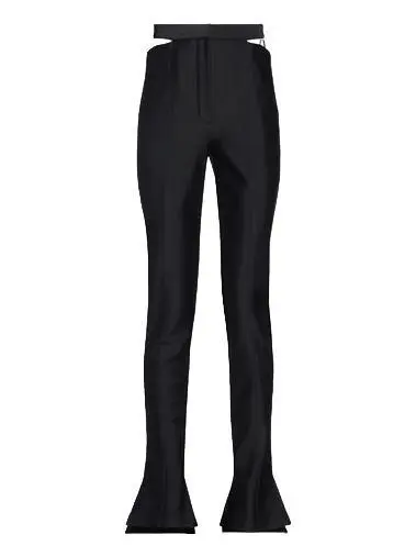 MUGLER Flared Jersey Pants - Black