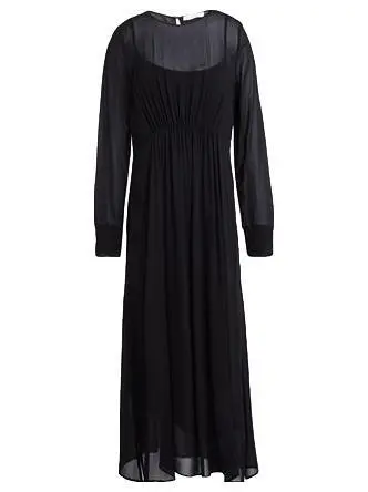 MANILA GRACE Maxi Flared Dress - Black