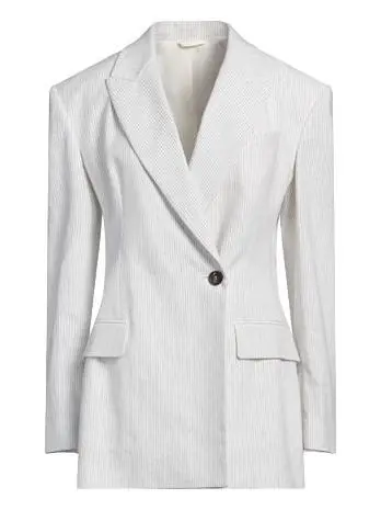 Brunello Cucinelli Single-breasted Striped Blazer - Off White