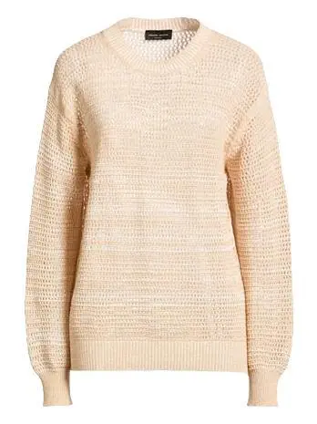 ROBERTO COLLINA Crewneck Open-knit Sweater - Beige